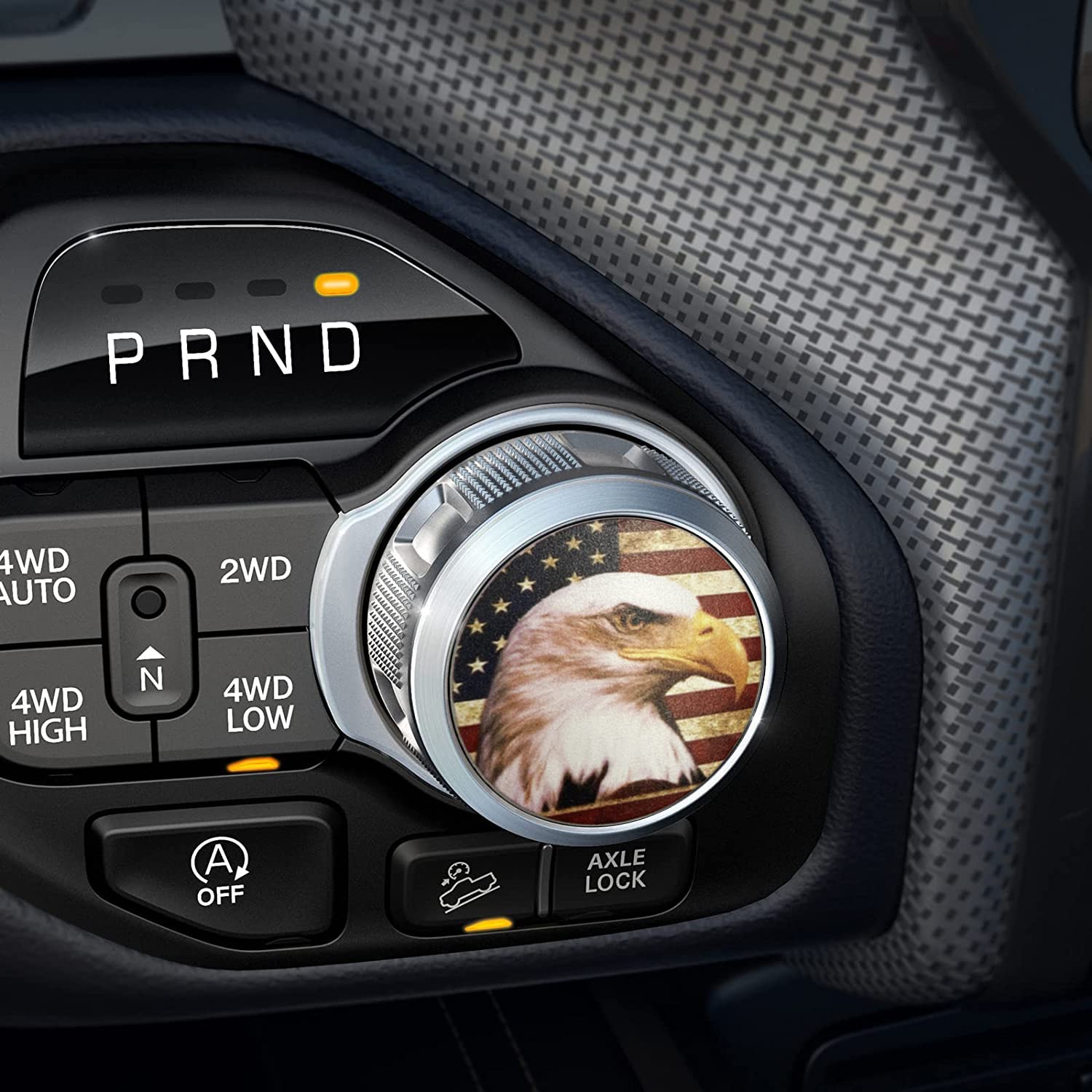 Amazon.com: WENDISH Dial Shifter Metal Trim Plate Etched Eagle Flag Decorative Knob Sticker ...