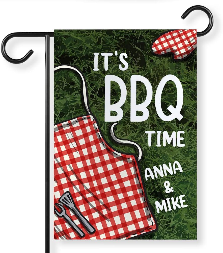 Amazon.com : COIASY - Personalized BBQ Garden Flag BBQ Time Garden Flag ...