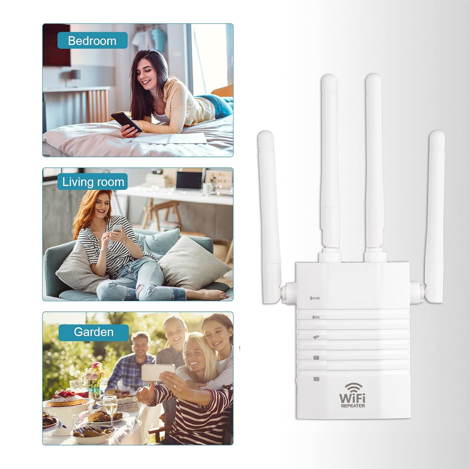 WiFi Extender Booster, Router Signal Amplifier Range Extender, 5G & 2 ...