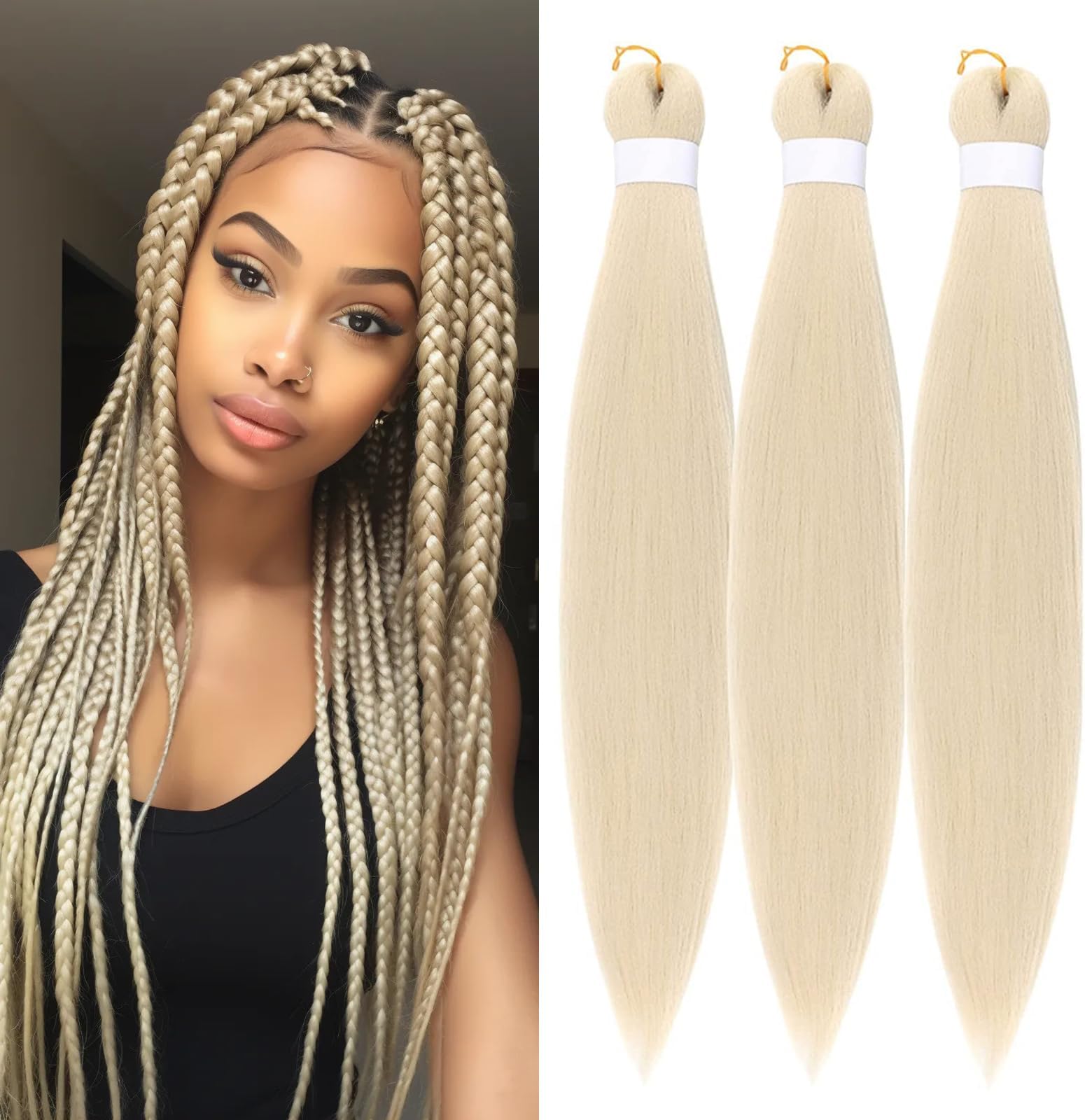 Amazon.com : Gigastar Green Pre Stretched Braiding Hair Extensions 26 ...