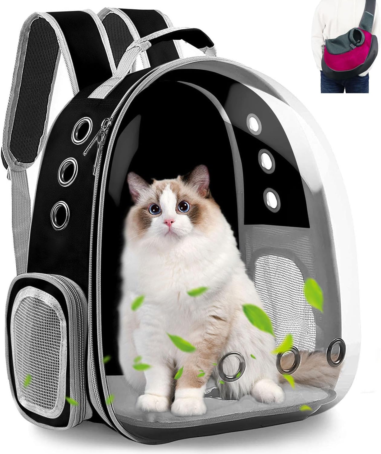 Amazon.com : Cat Backpack Carrier,Expandable Pet Bubble Backpack ...