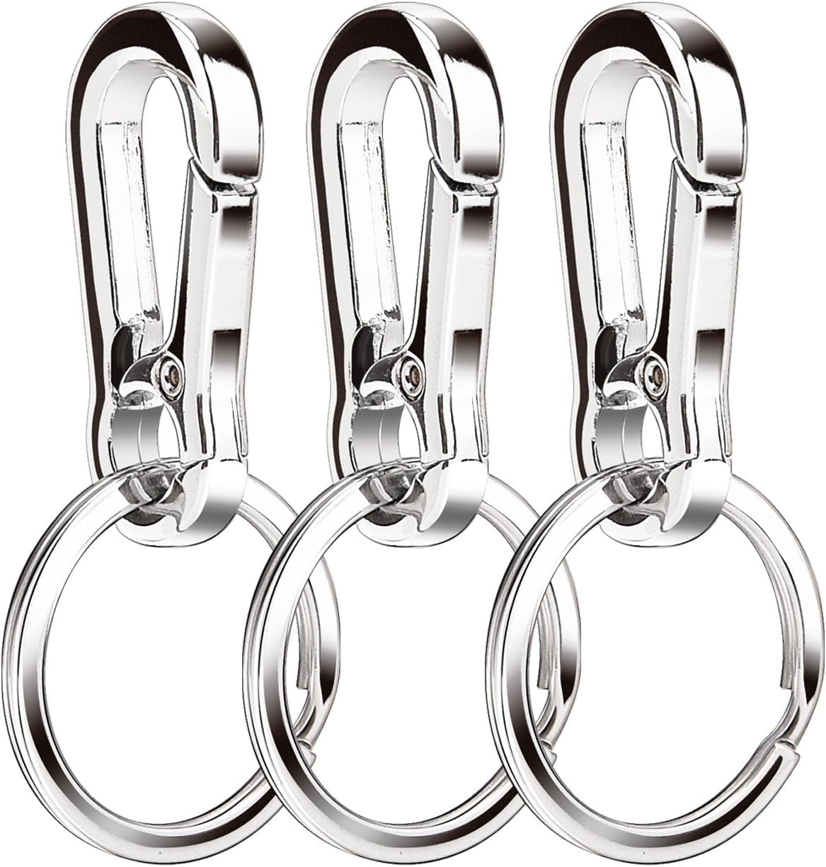 PU.HU.HP Pack of 3 Metal Keychains Keyring Key Chain Ring Clip Holder ...