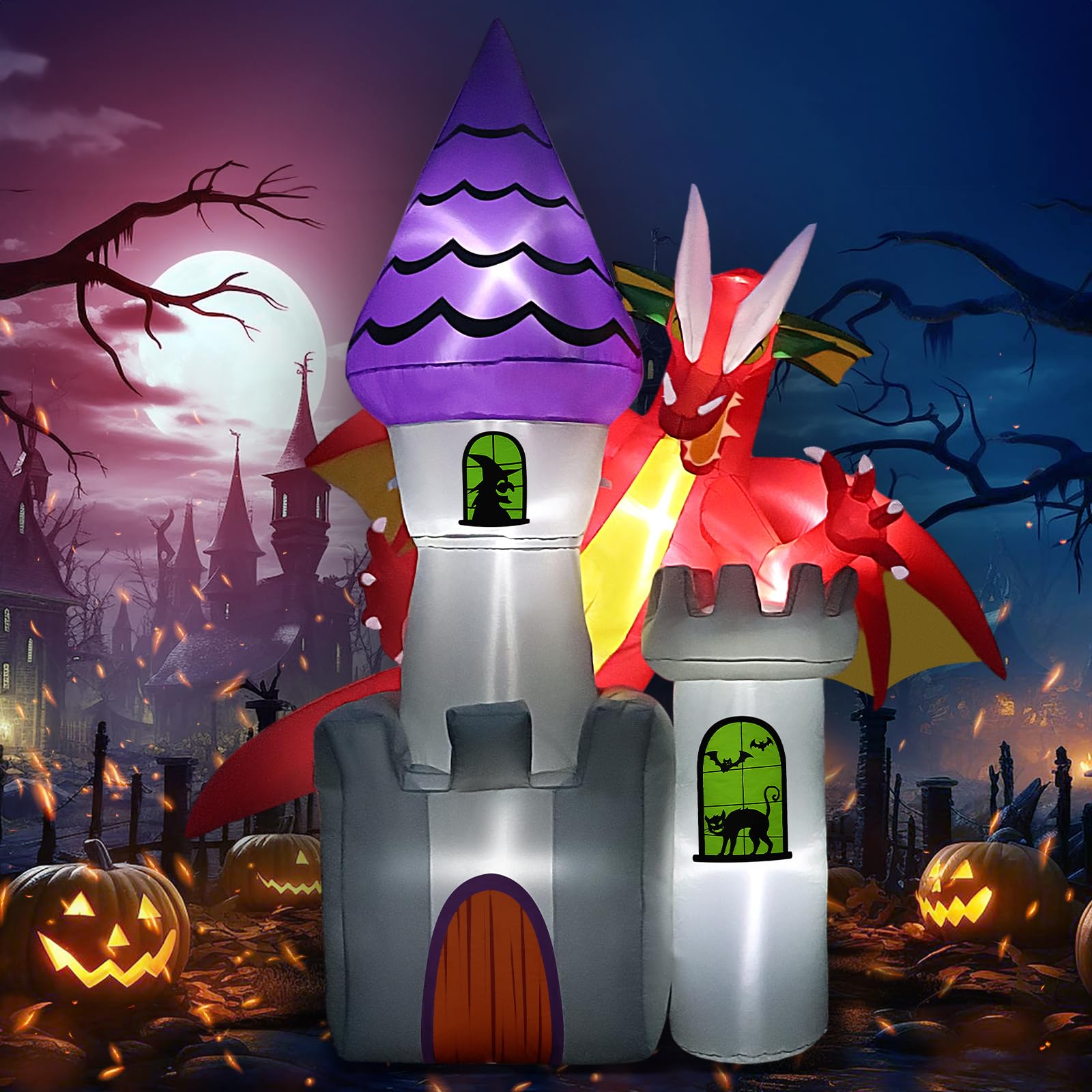 Buy 8 Ft Halloween Inflatables Outdoor Decorations Flying Dragon ...