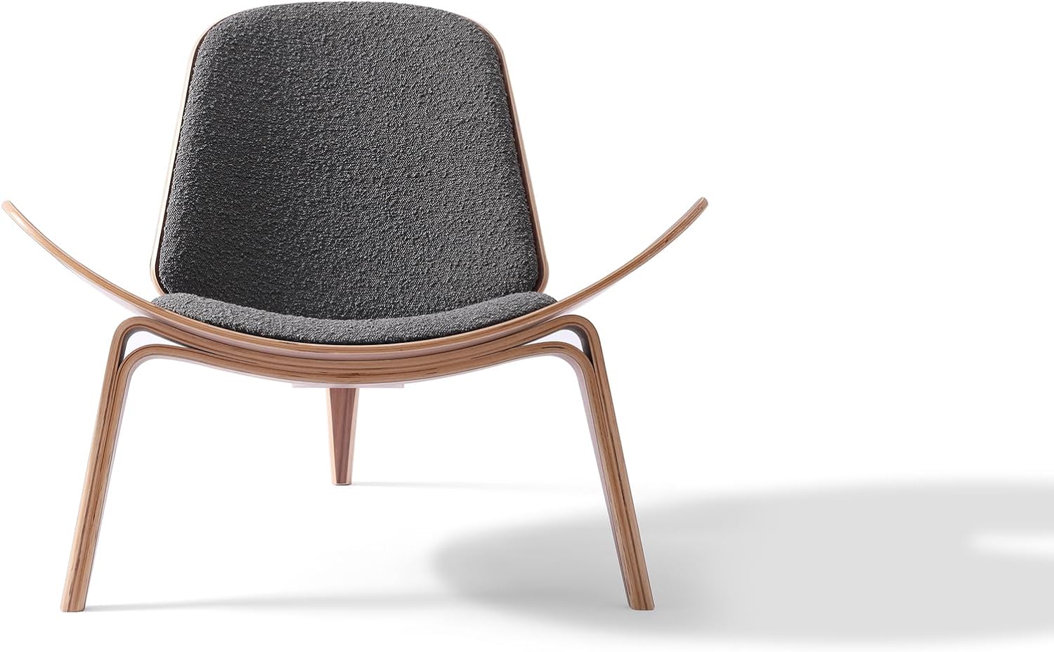 Amazon.com: Typicalinno Tripod Plywood Shell Chair (GRIS Boucle) : Home ...