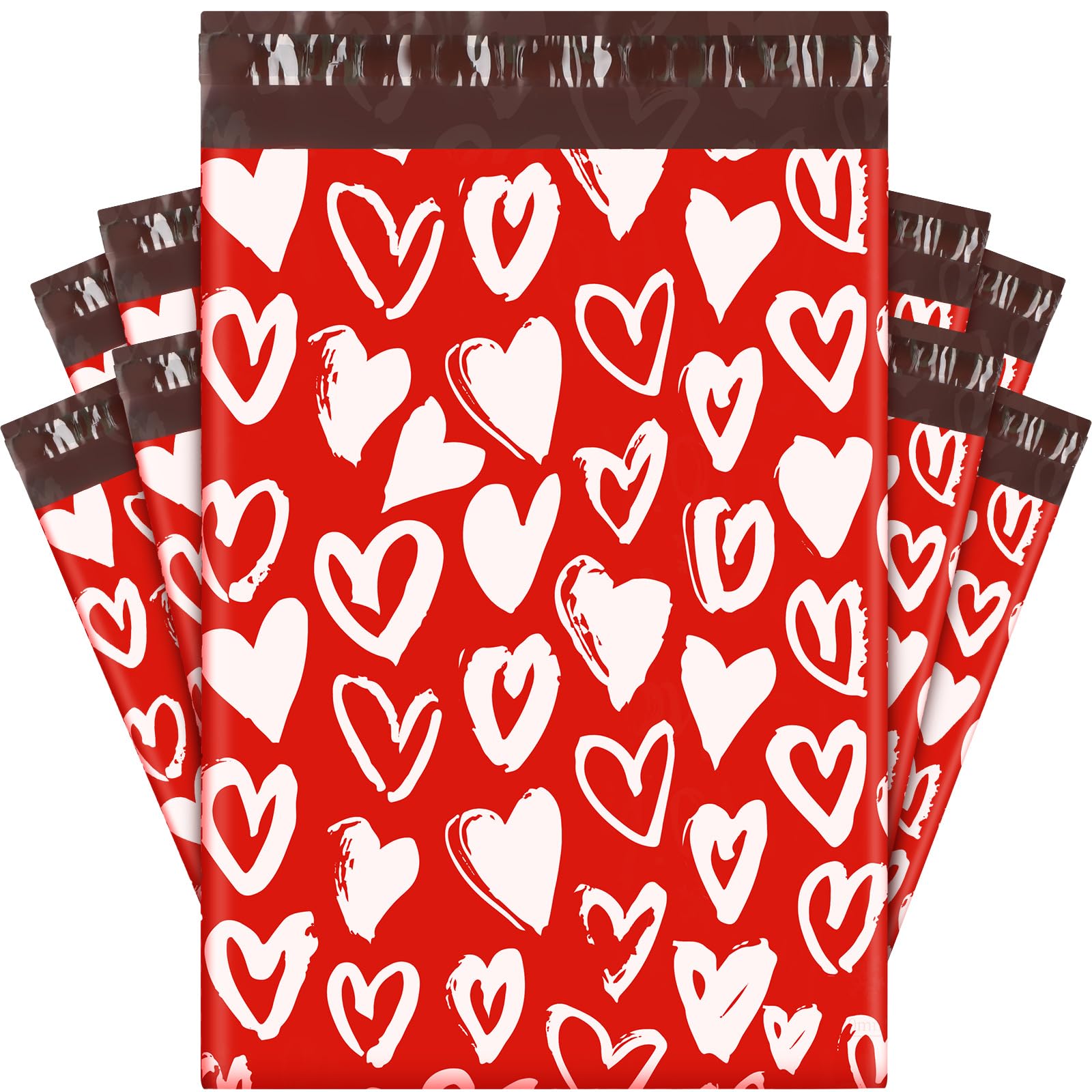 Qilery 200 Pcs Cute Heart Poly Mailers 10 x 13 Inch Waterproof Tear ...