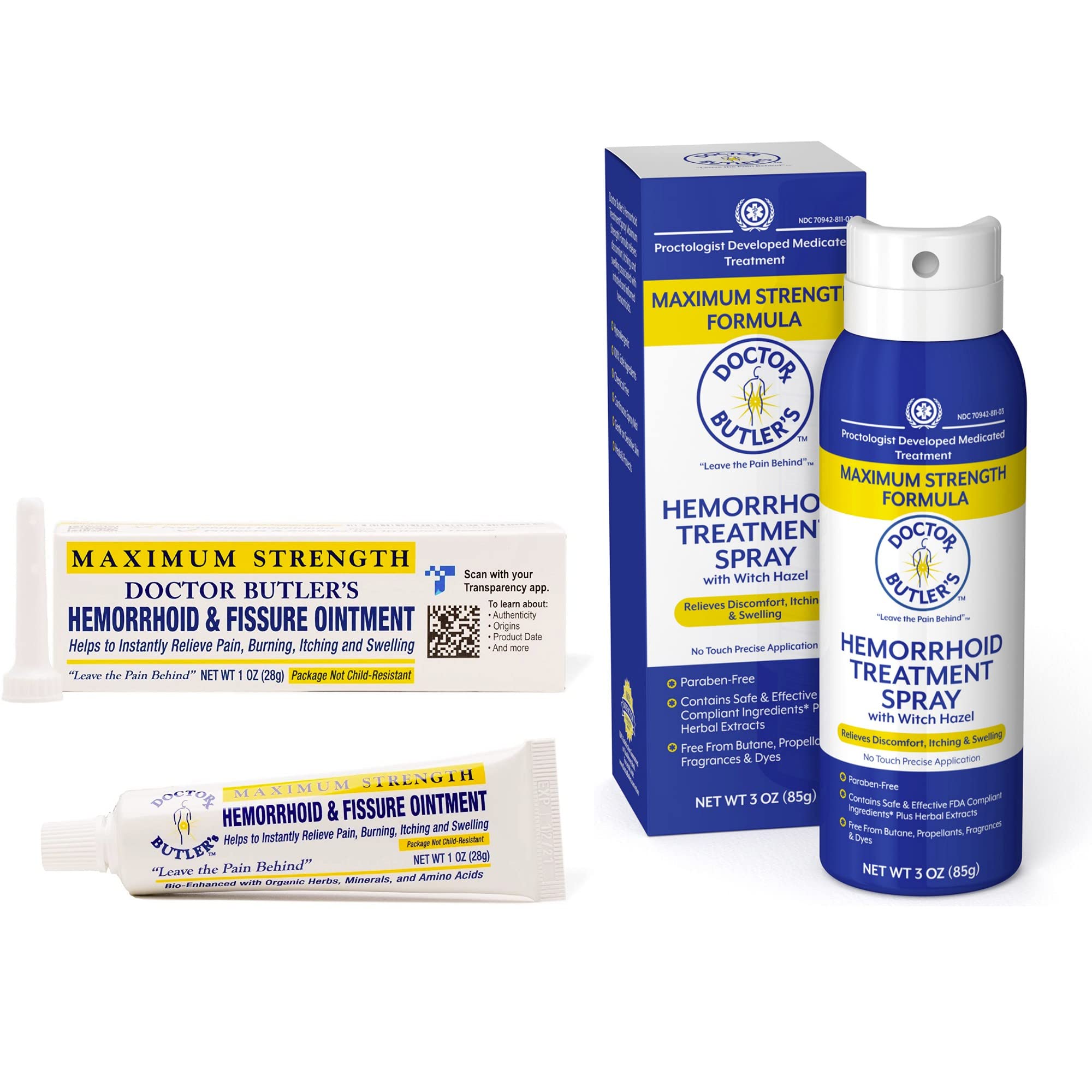 Buy Doctor Butler's Hemorrhoid & Fissure Ointment and Spray ...