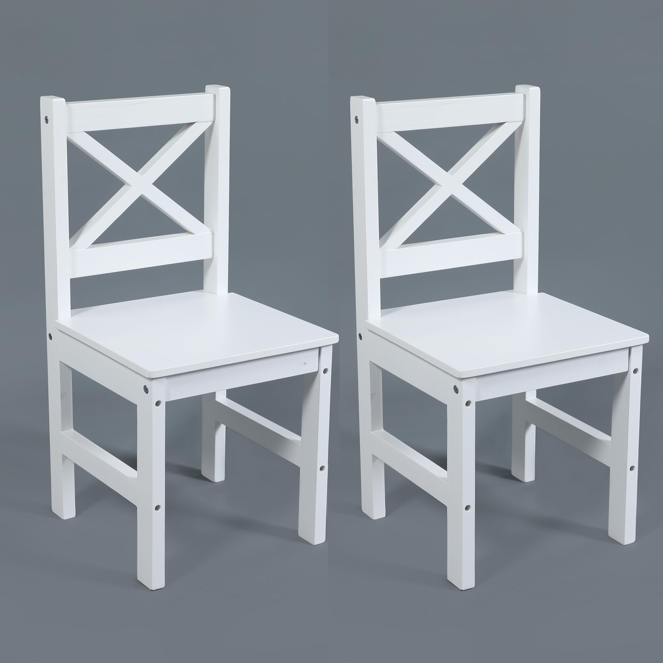Amazon.com: PETIT BATEAU Solid Wood Kids 2 Chairs Set Modern for 2-8 ...