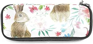 WARMFM Rabbits Blossom Flowers Bunny Pencil Case Pen Holder Storage Bag ...
