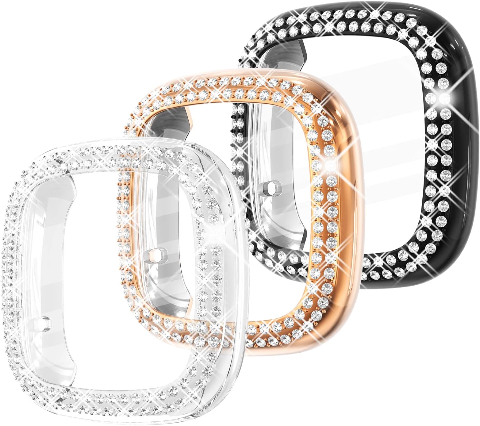 Amazon.com: Fullife 3-Pack TPU Bumper for Fitbit Versa 3 Screen ...