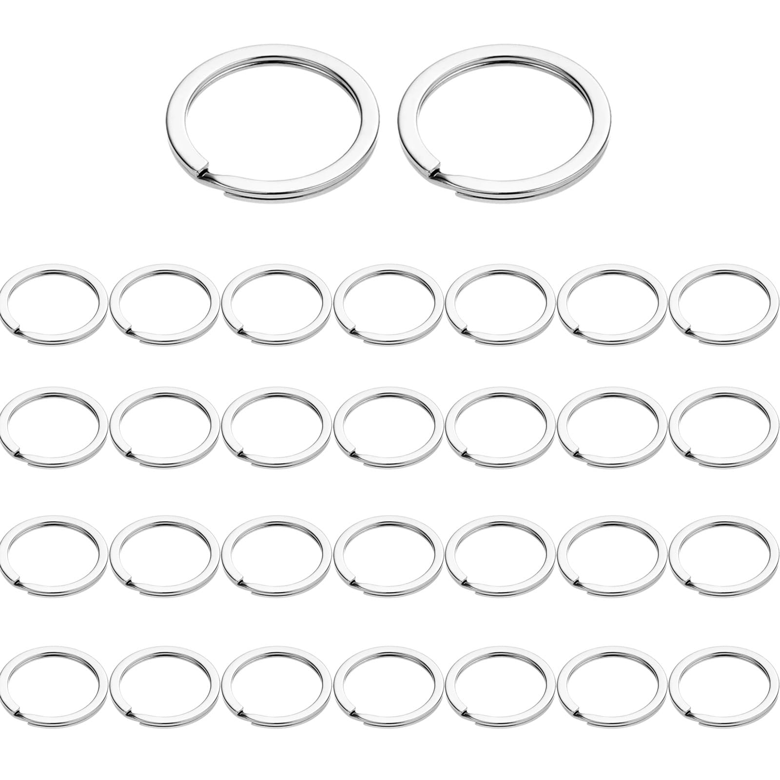 Leliafleury 30Pcs Round Key Rings 30mm Stainless Steel Split Rings Key ...