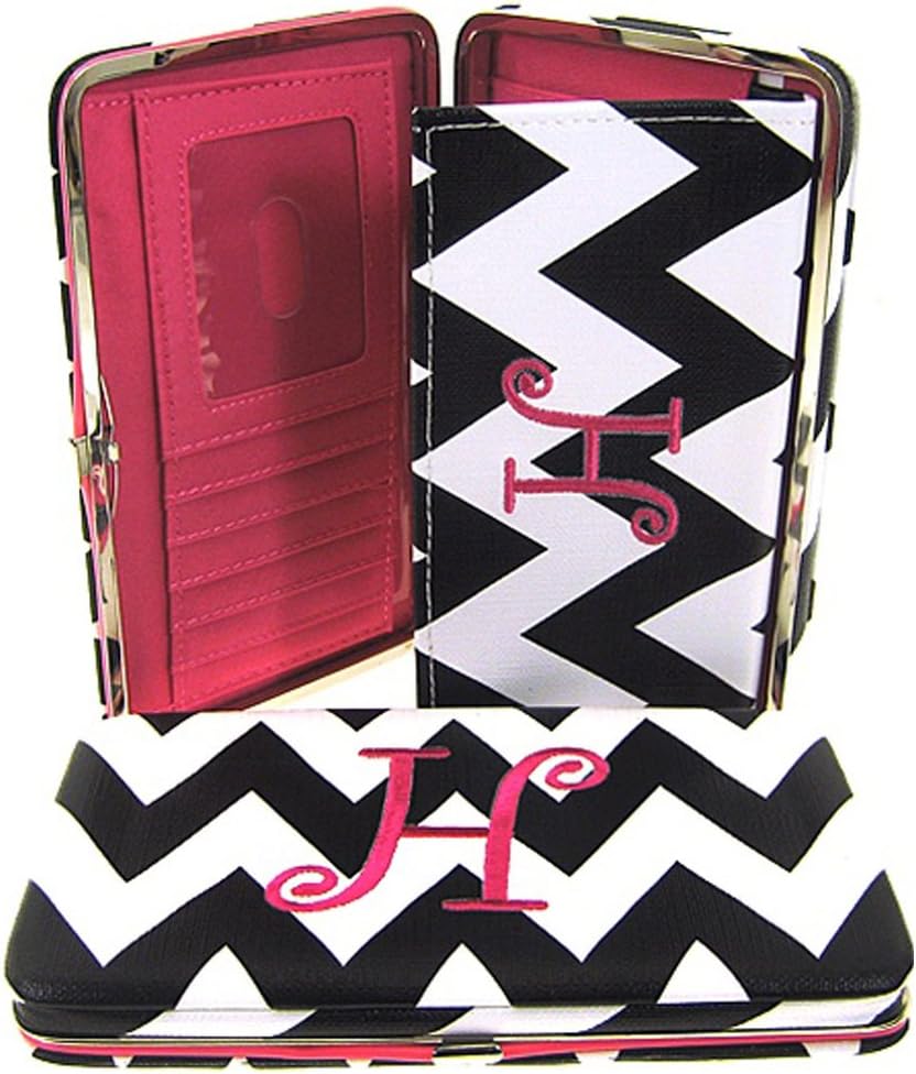Letter "H" Initial Personalized Chevron Flat Wallet Clutch Purse at ...