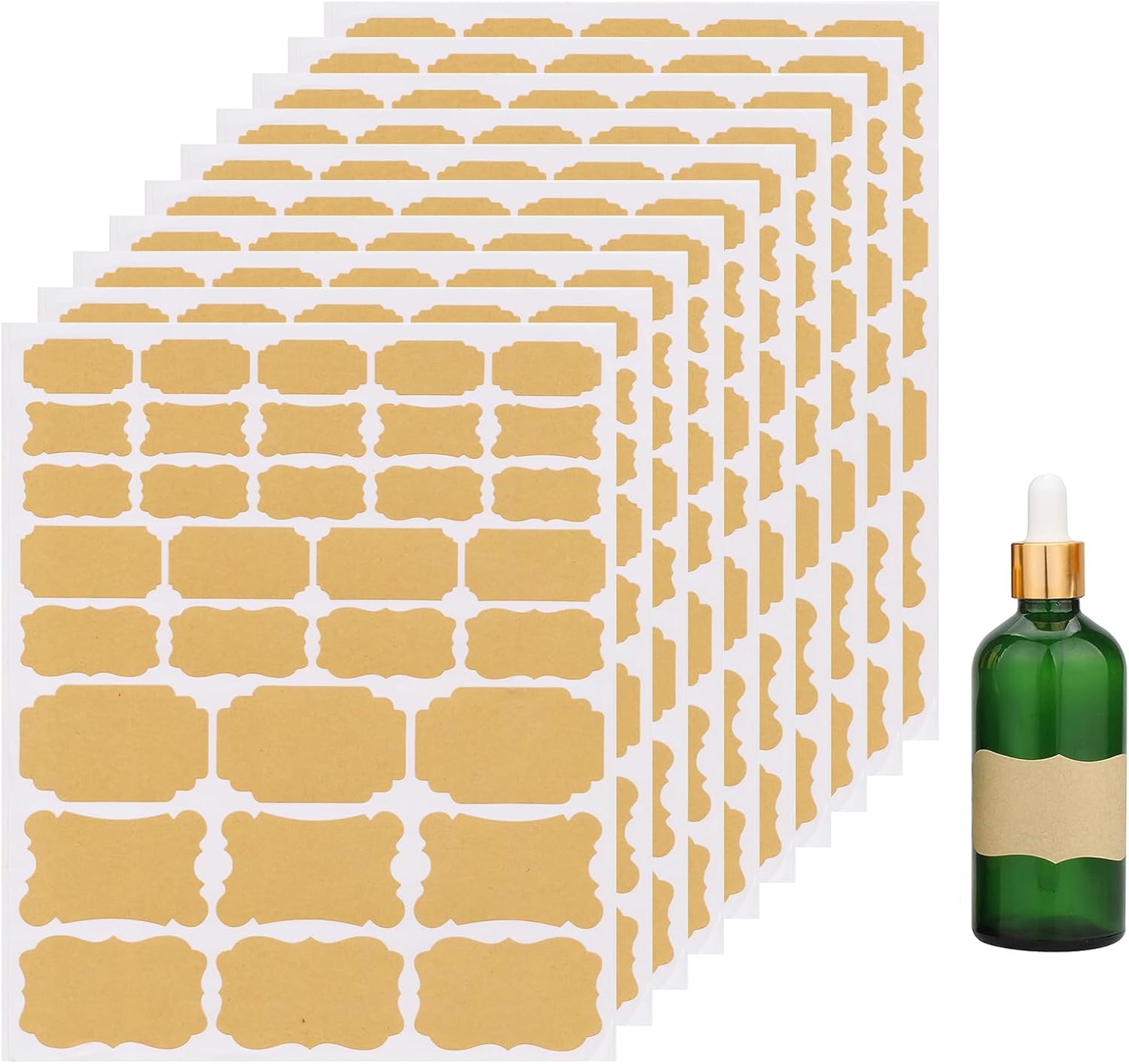 Amazon.com : Kraft Sticker Labels for Jars and Bottles Nature Brown ...