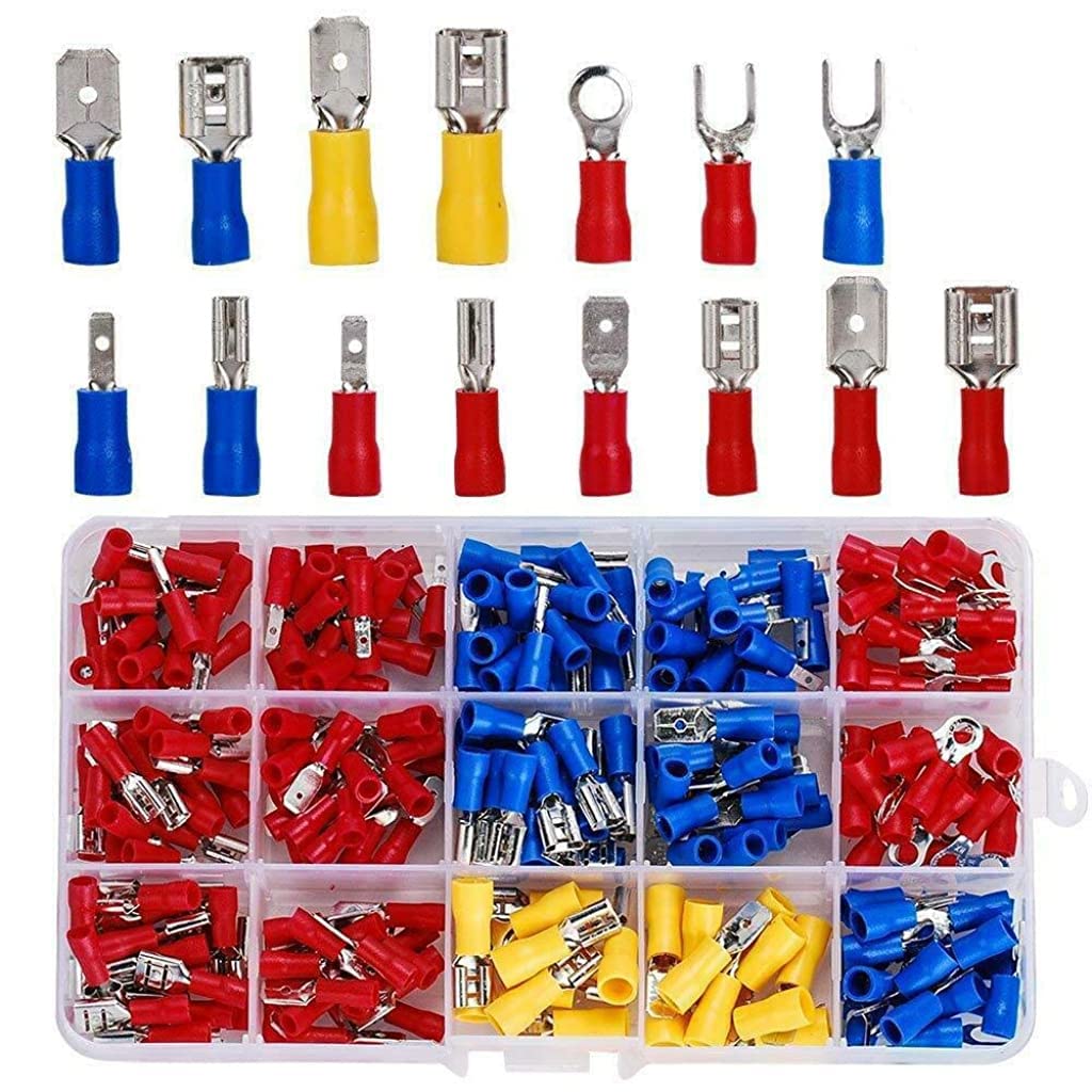 HASTHIP 280Pcs Wire Connector Set, Electric Cable Lugs, Flat, Round ...