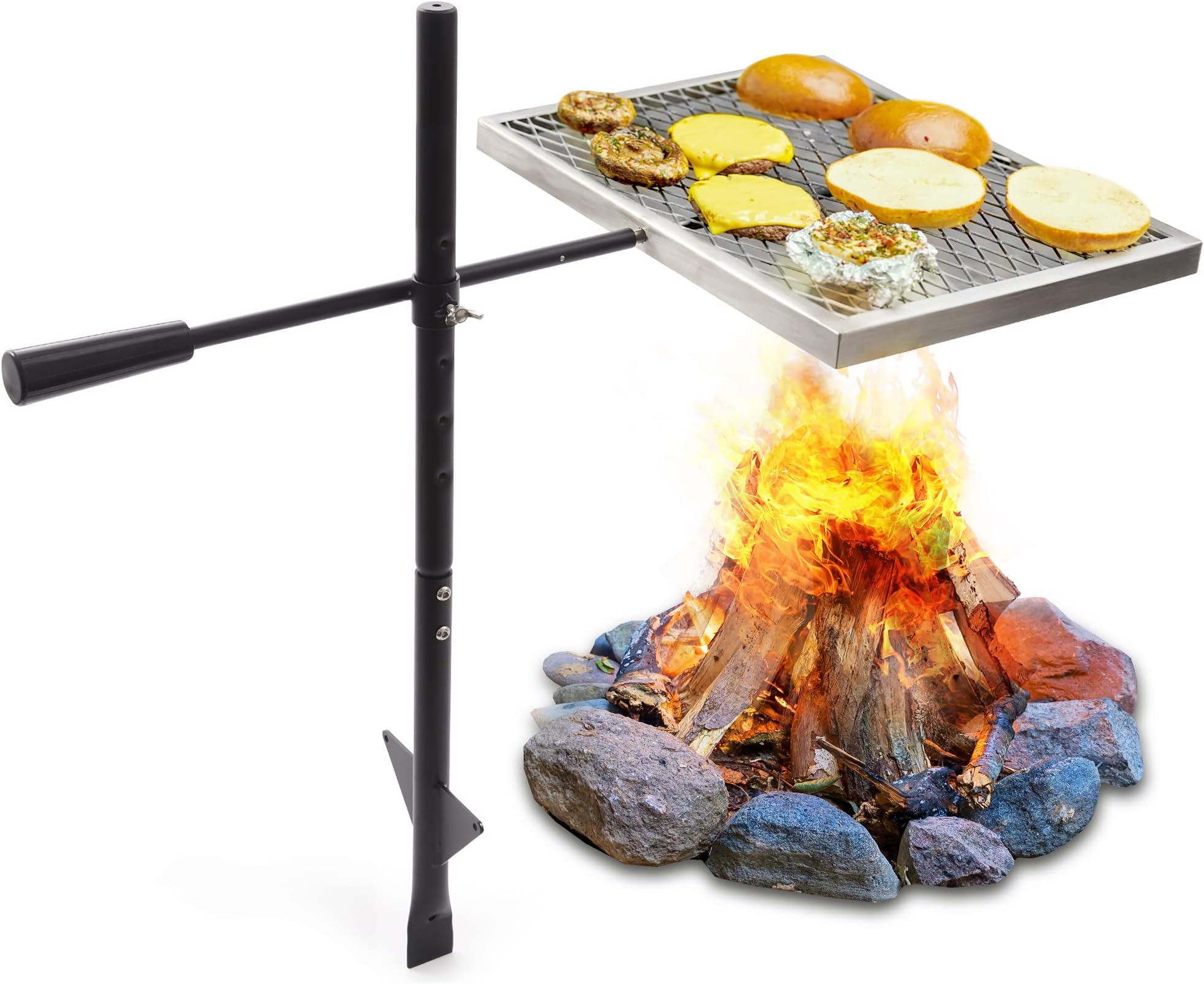 Amazon.com : Heavy Duty Large Campfire Grill, Fully Adjustable ...