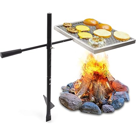 Amazon.com : BreeRainz Swivel Campfire Grill,360° Adjustable Camp Grill ...