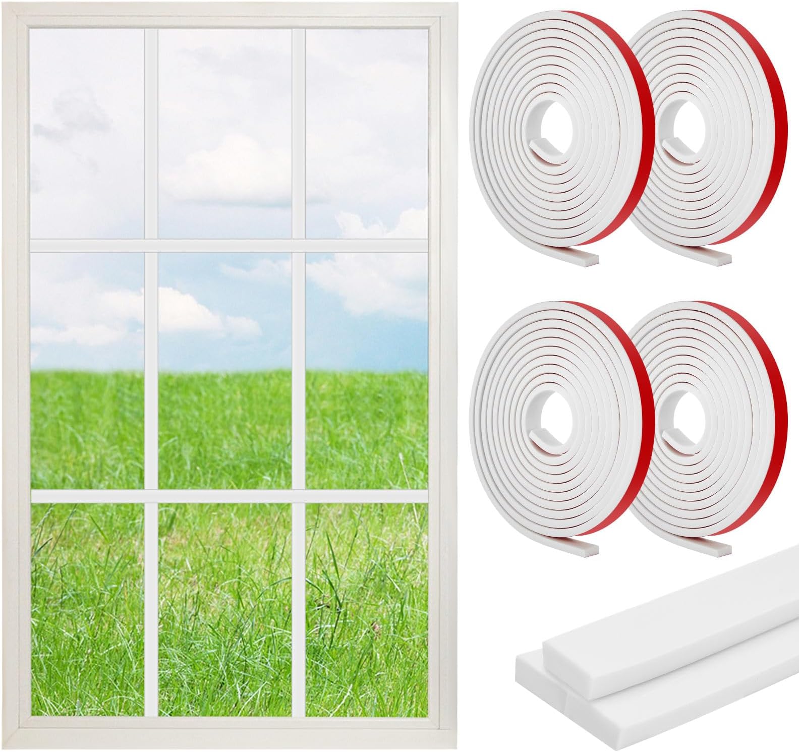 Amazon.com: 33 Ft Window Grille Inserts Grid Kit, 2 Rolls TPE Self ...