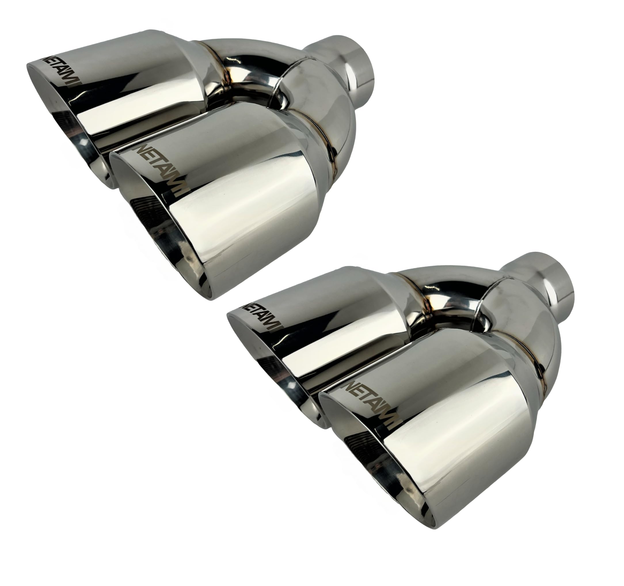 Amazon.com: NETAMI 2.5 inch Inlet to 4 inch Quad Staggered Exhaust Tip ...