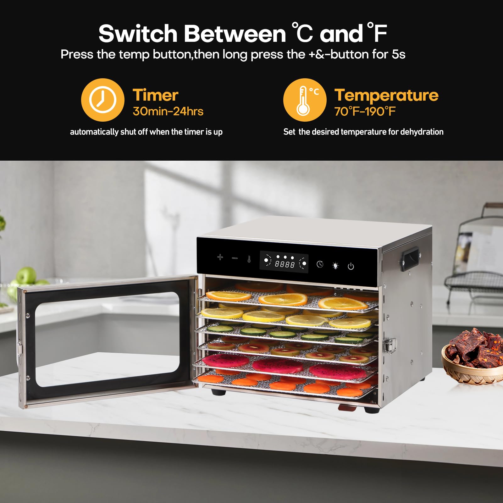 Snapklik.com : Panana Food Dehydrator For Jerky, Fruit, Meat, Beef ...