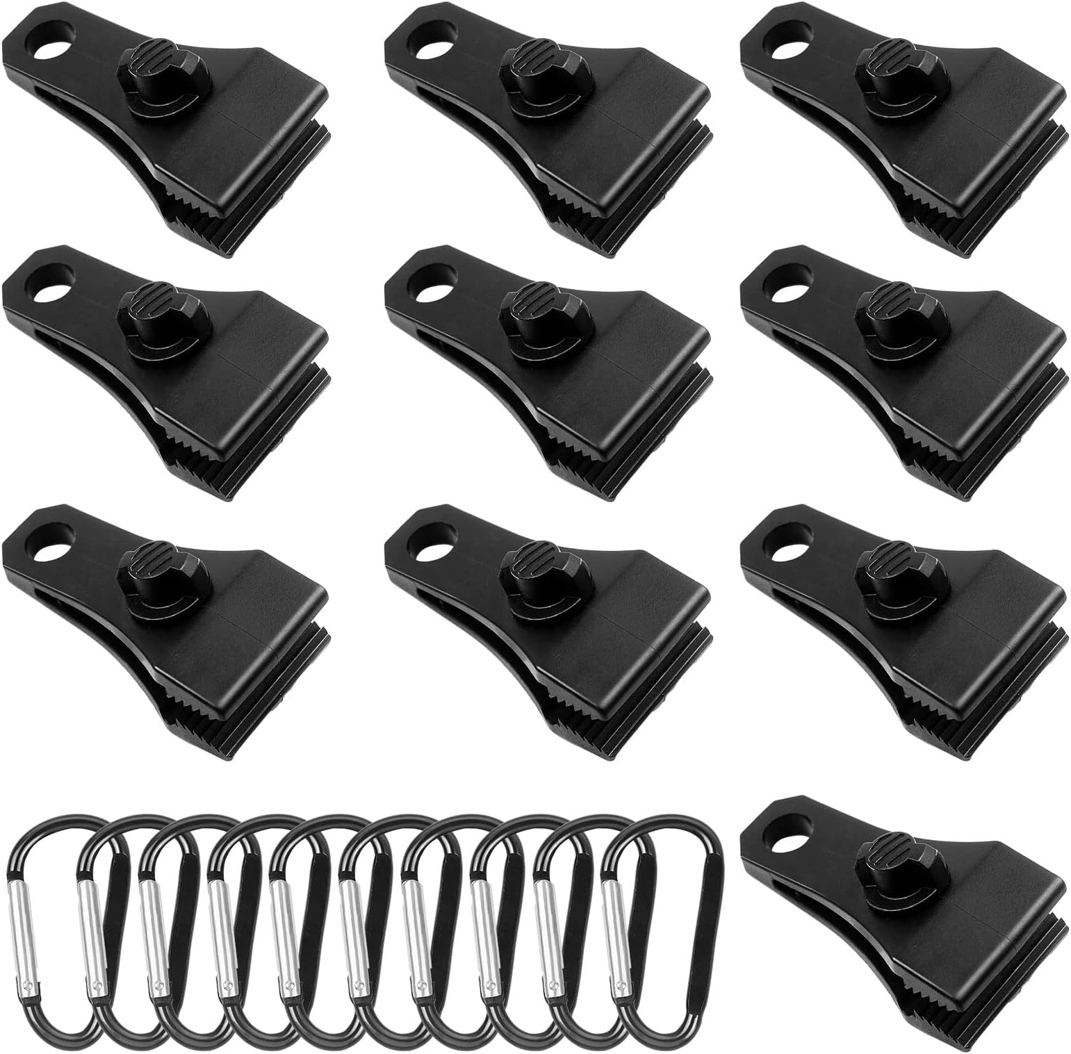 20Pcs Heavy Duty Outdoor Camping Tarp Clips and D-Shaped Carabiner ...