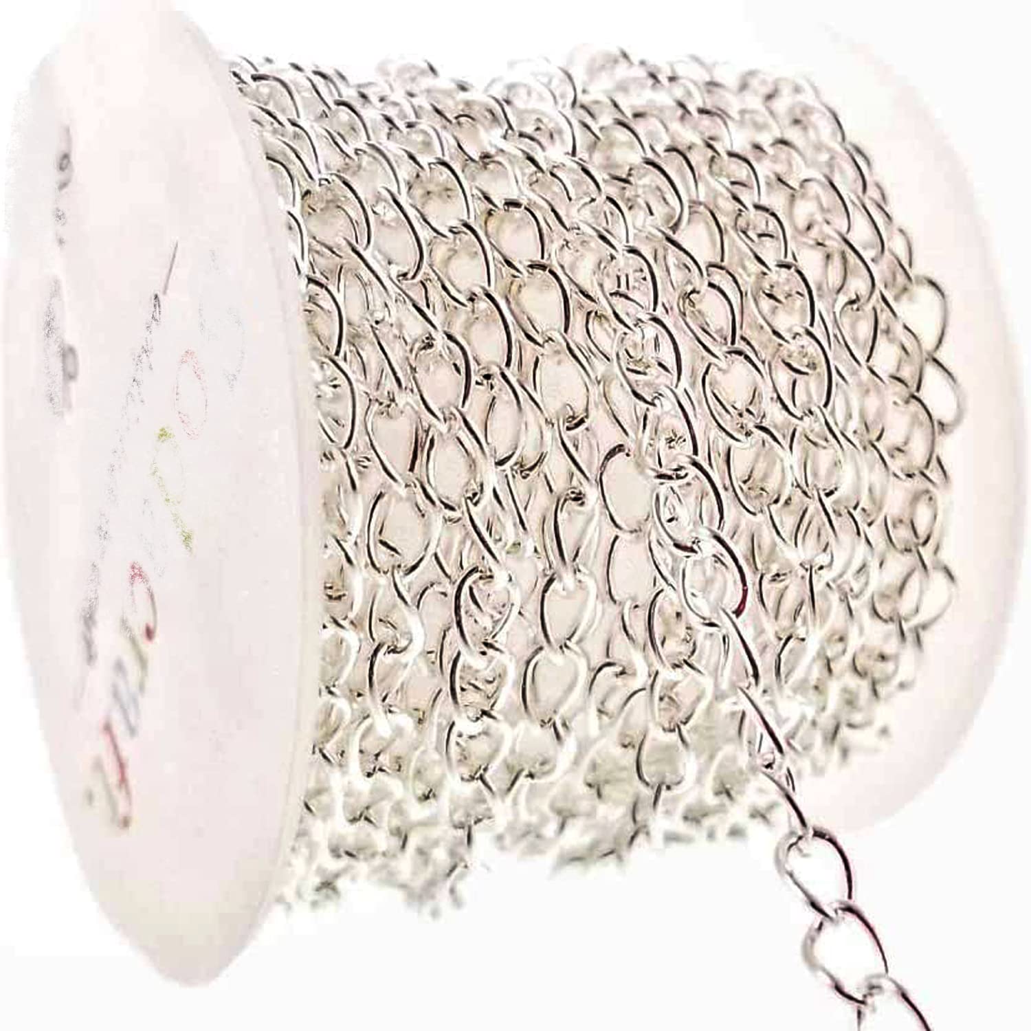 Jasol Jewelry Making Chain 4MM Silver Curb Link Chain for Jewelry ...