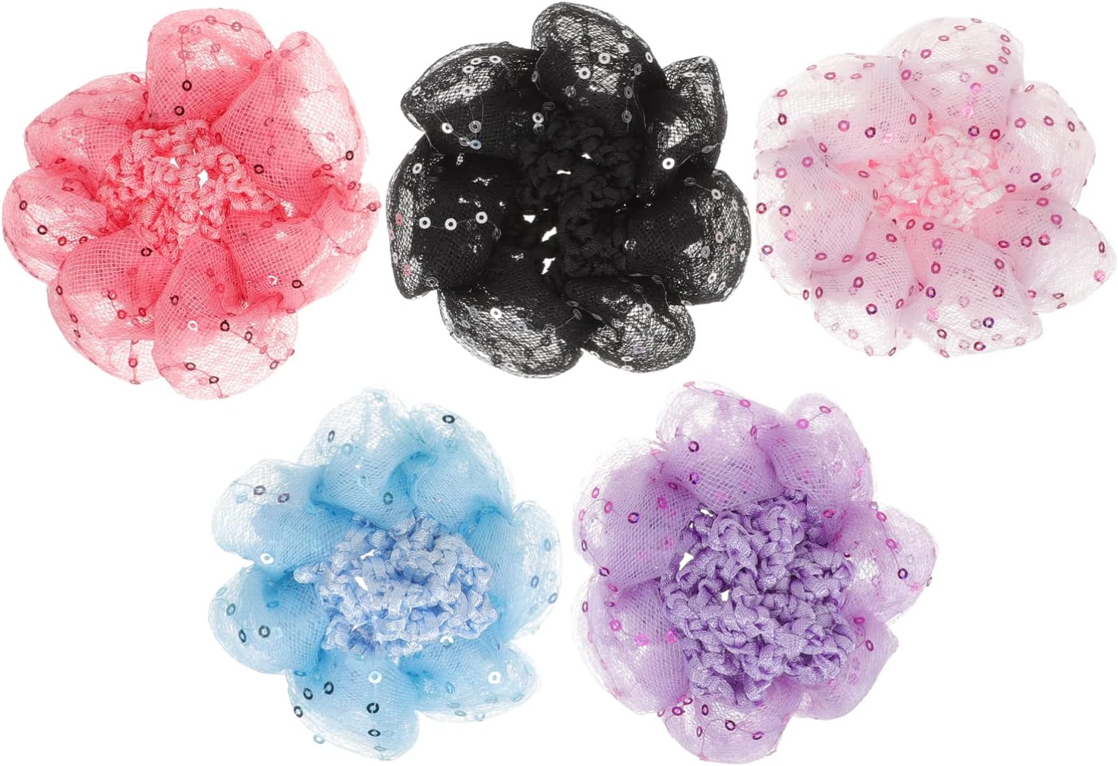 Amazon.com : 7 PACK Colored Bun Hair Nets, Ballet Hair Bun Cover for ...