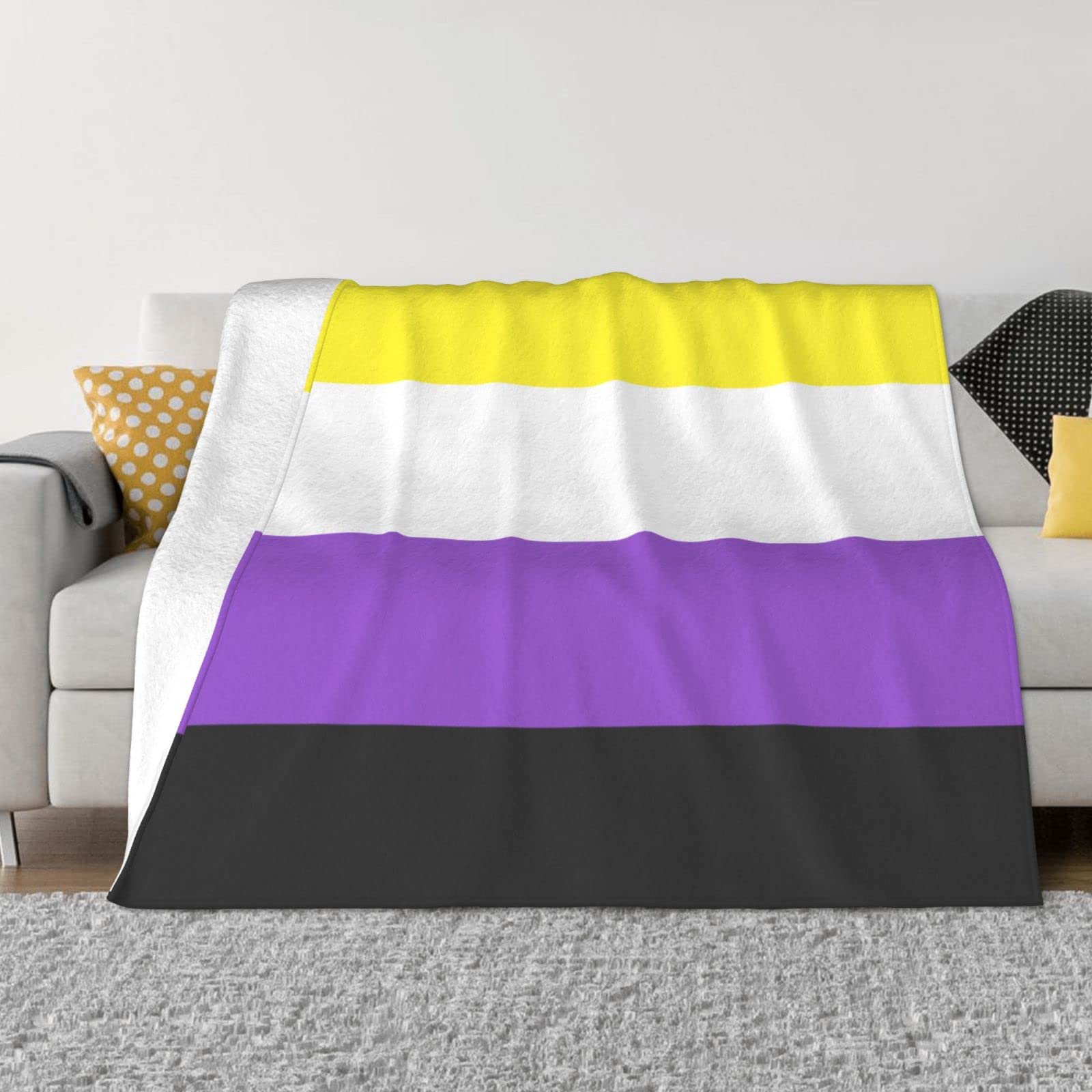 Amazon.com: Nonbinary Non-Binary Enby Genderqueer Pride Flag Full ...