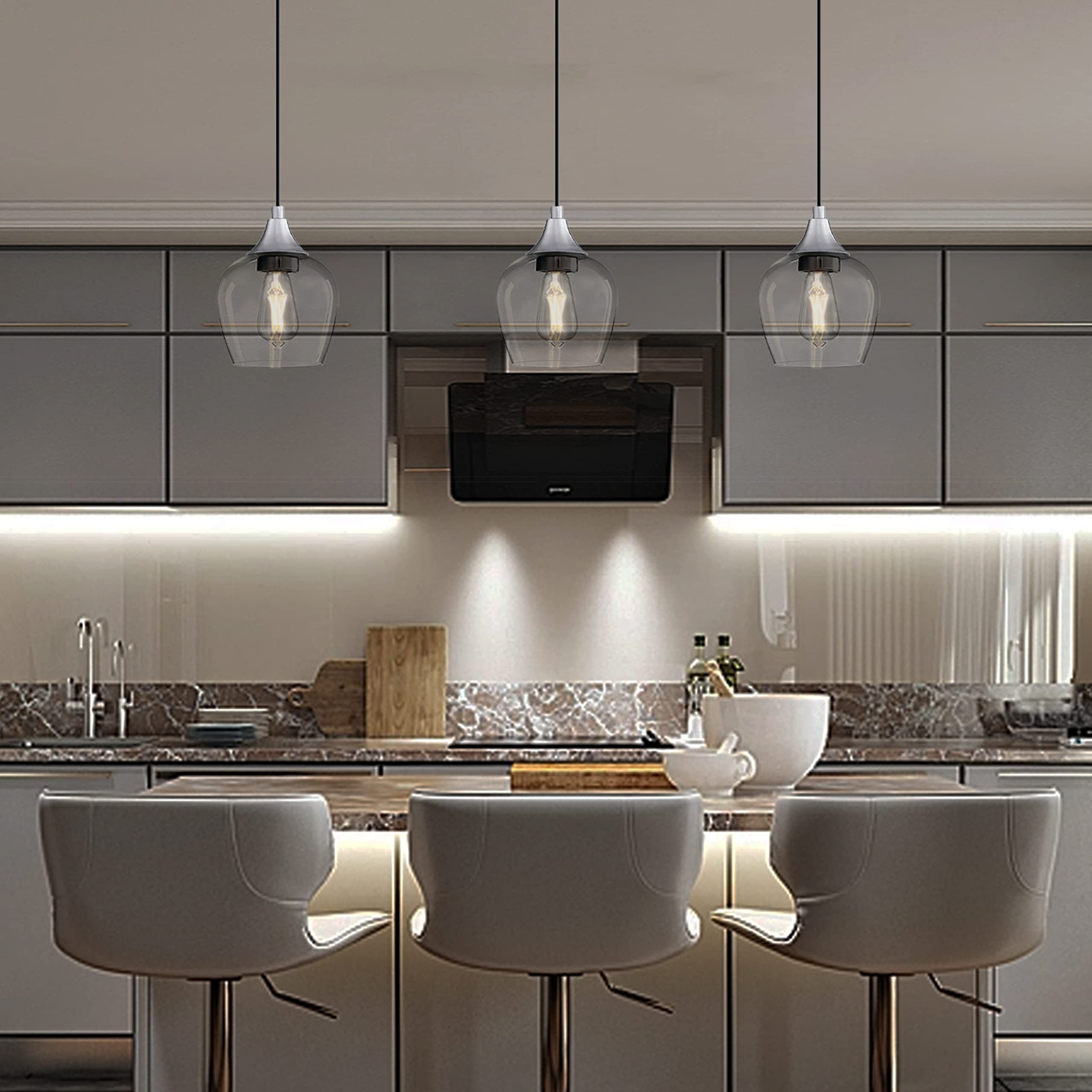 Dolaimy House 3 Pack 1 Light Indoor Mini Hanging Kitchen Island Pendant ...