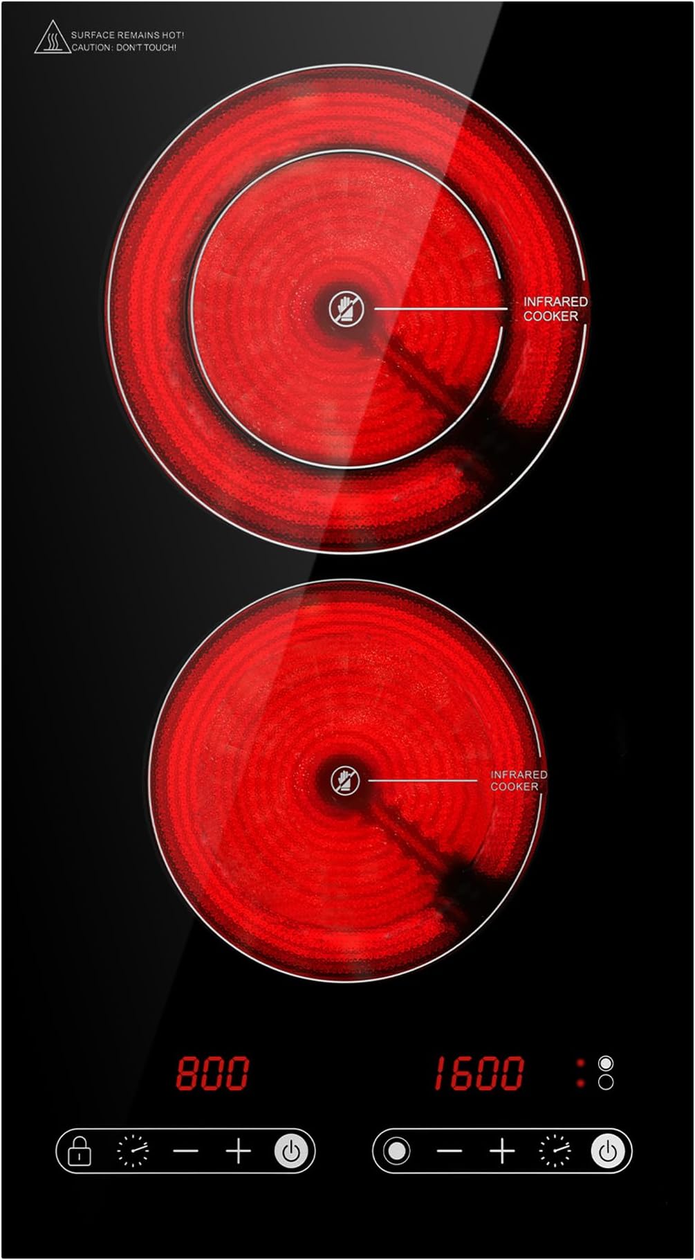 Amazon.com: Dual Coil Design of Infrared Double Burner, 1800W Electric ...