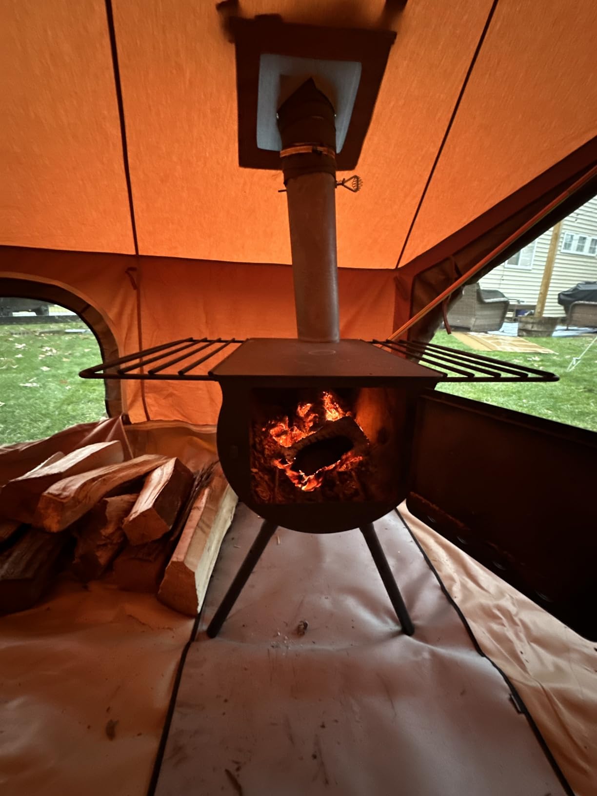 $27/mo - Finance DANCHEL OUTDOOR B5 PRO Canvas Bell Tent with 2 Stove ...