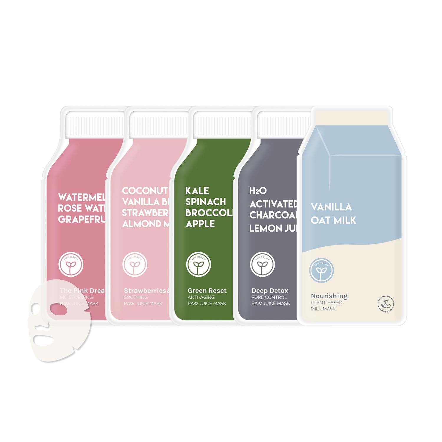 Amazon.com : ESW Beauty Most Loved Face Masks - 5-Pack Skincare Set ...