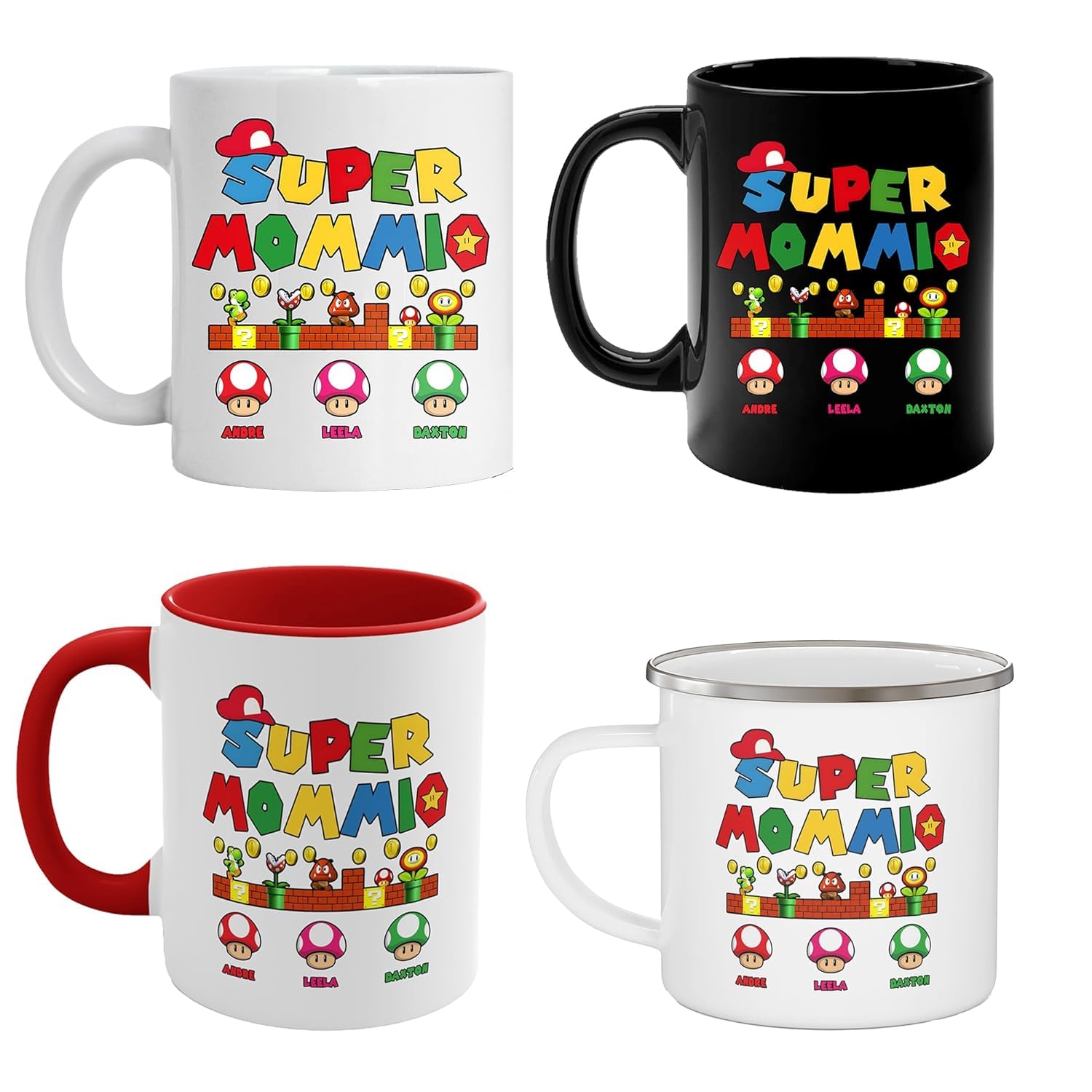 Amazon.com: Personalized Super Mommio Mug, Super Mommio Mario, Mothers ...