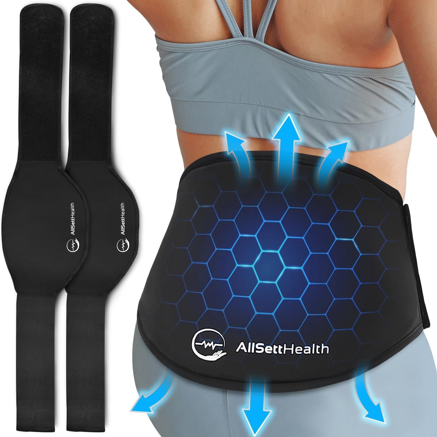 Amazon.com: 2 Pack Adjustable Lower Back Pain Wrap for Hot and Cold ...