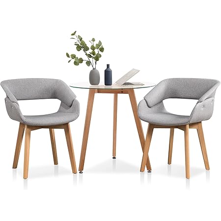 Amazon.com - ivinta Small Dining Table Set for 2, Round Glass Dining ...