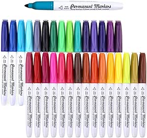 Amazon.com: Permanent Marker, 30 Colors Fine Point Permanent Markers ...