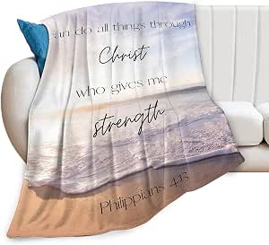 Amazon.com: Christian Bible Verse Throw Blanket Ultra Soft Warm Flannel ...