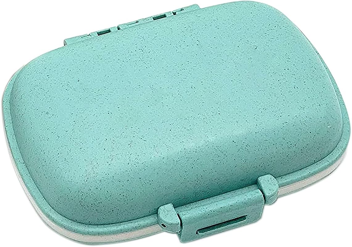 Small Pill Container Travel, Portable Cute Pill Case 8 Compartment for ...