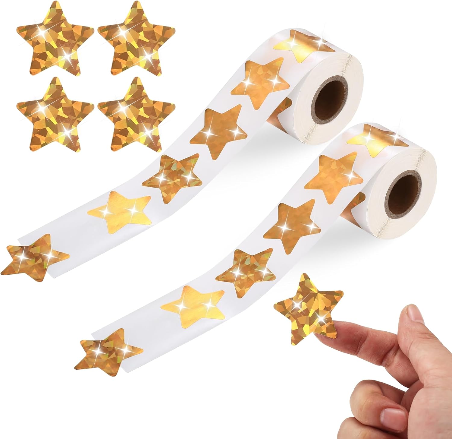 Amazon.com: Gold Star Stickers for Kids Reward, 1.5" Holographic ...