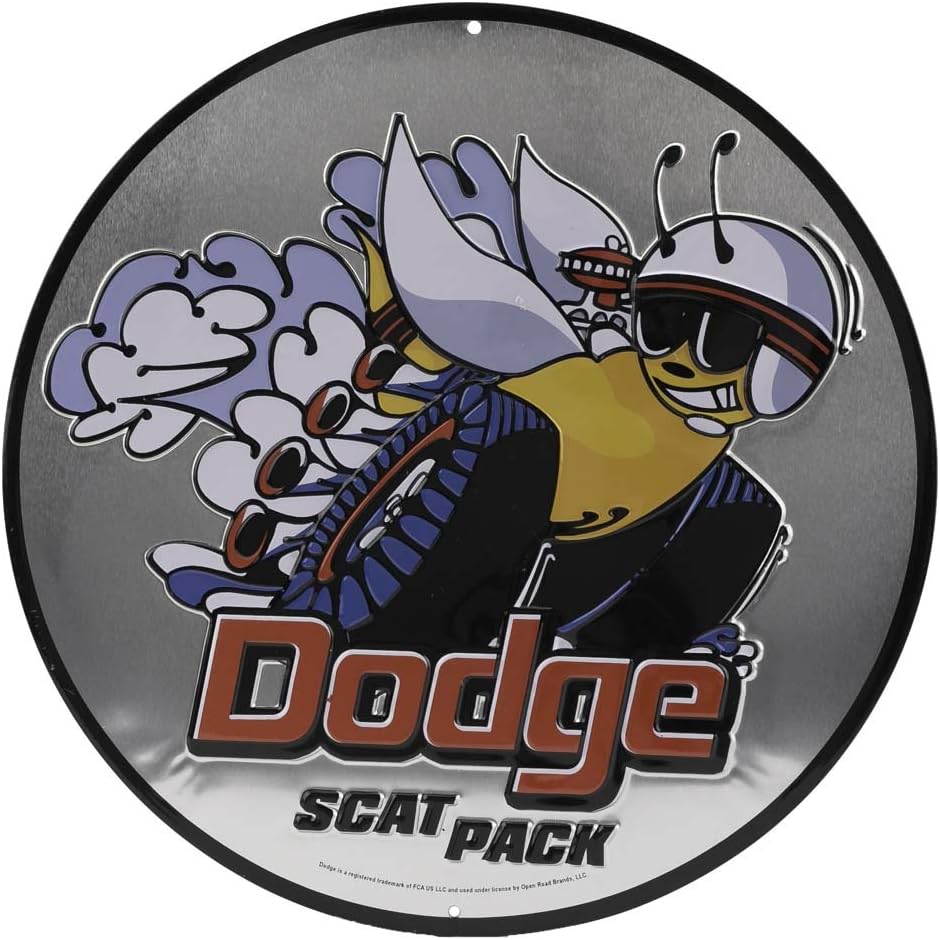 Amazon.com: Open Road Brands Dodge Scat Pack Embossed Metal Sign ...