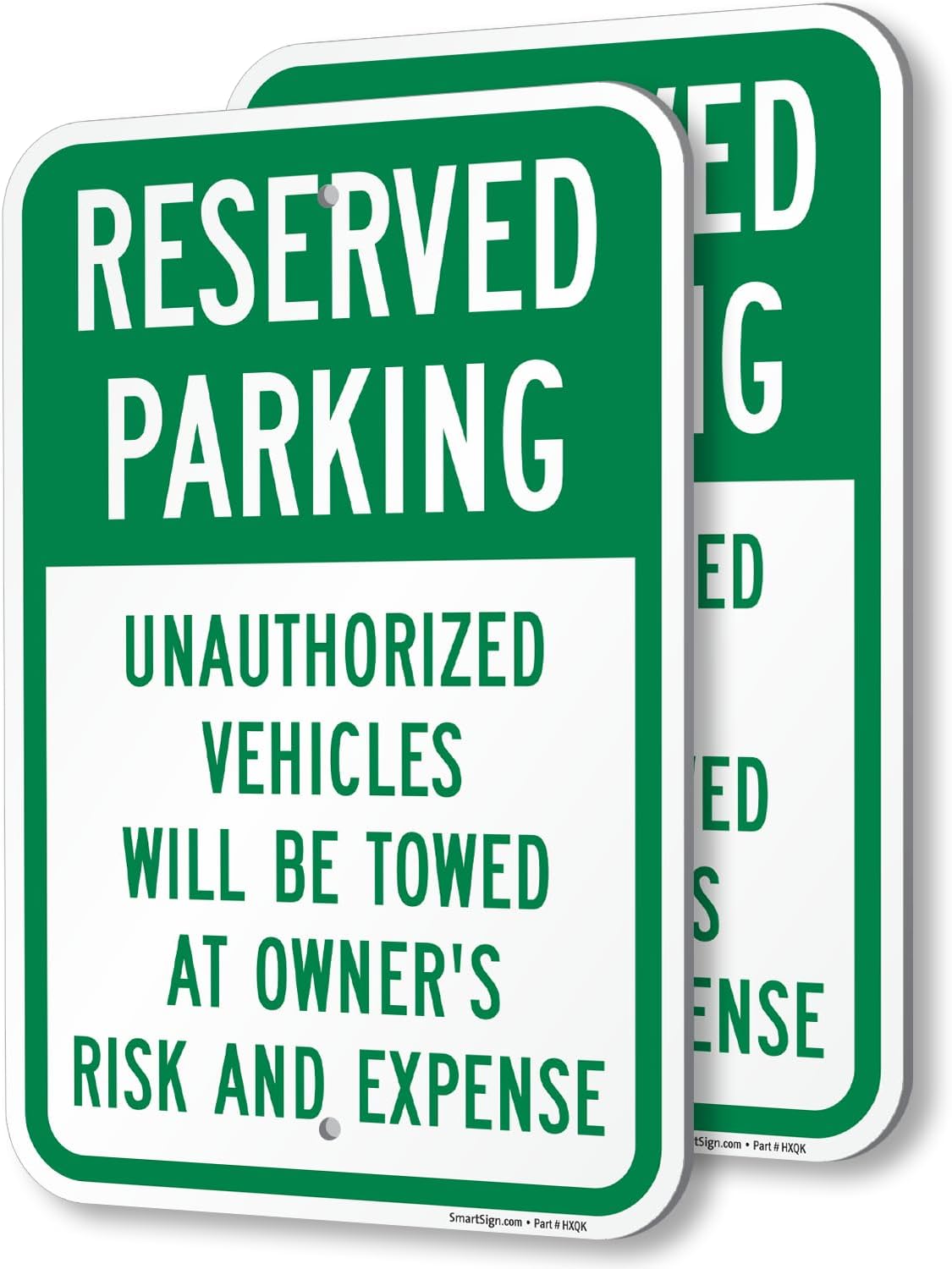 Amazon.com: SmartSign Reserved Parking Unauthorized Vehicles Will Be ...