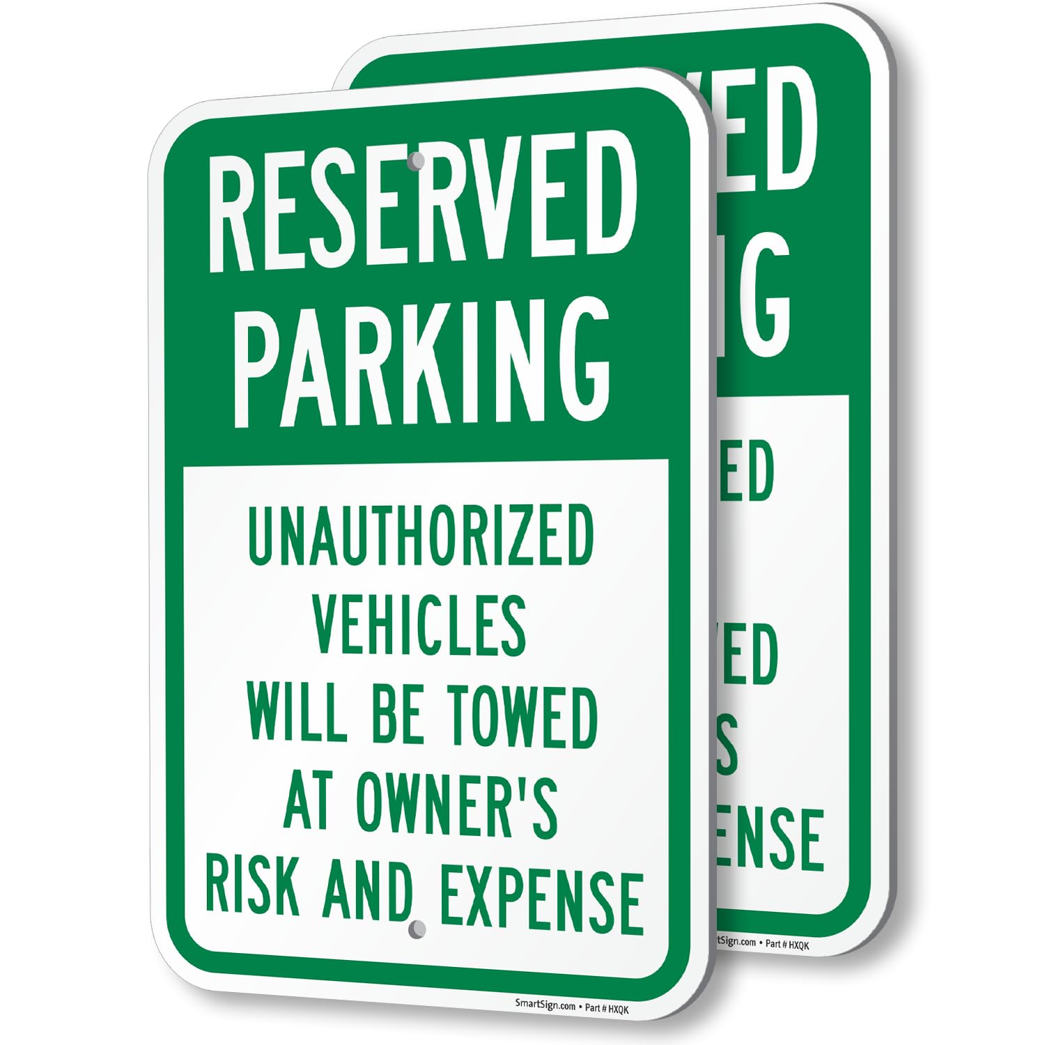 Amazon.com: SmartSign Reserved Parking Unauthorized Vehicles Will Be ...