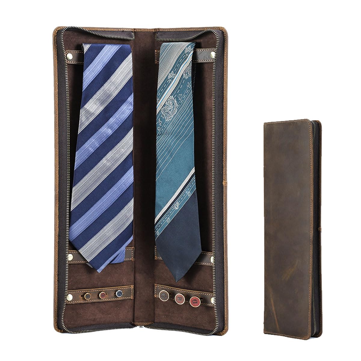 Amazon.com: Contacts Ties Travel Case Leather Neckties Storage Box ...