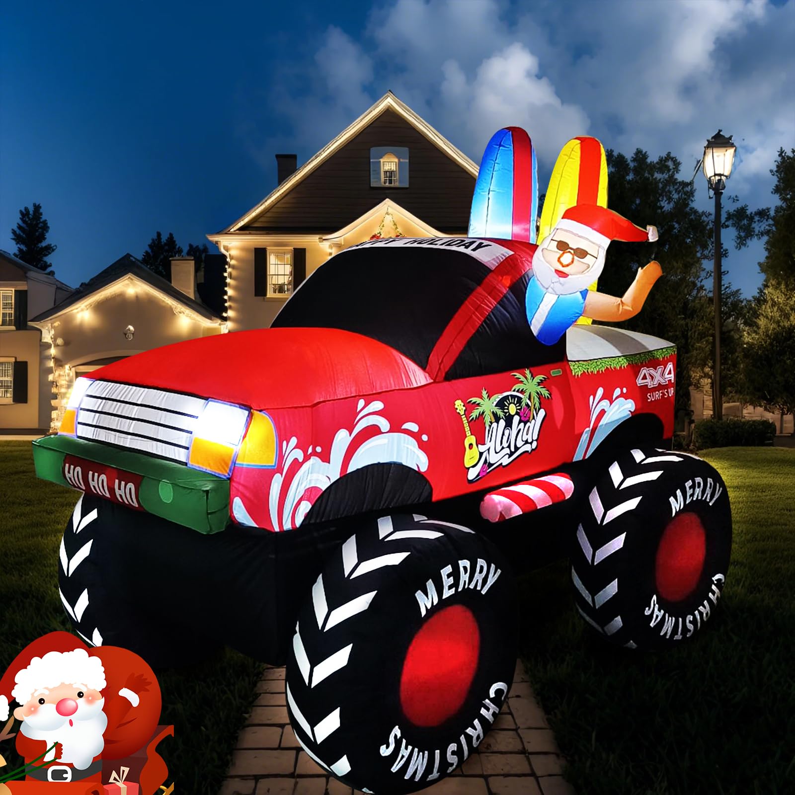 Amazon.com: IKNHYEG 7FT Gaint Christmas Inflatables Truck,Outdoor ...