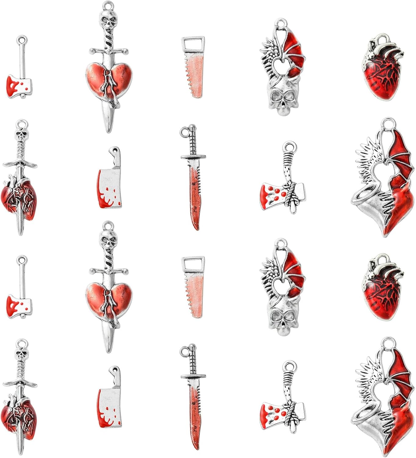 Amazon.com: KitBeads 20pcs 10 Styles Gothic Enamel Charms - Bleeding ...