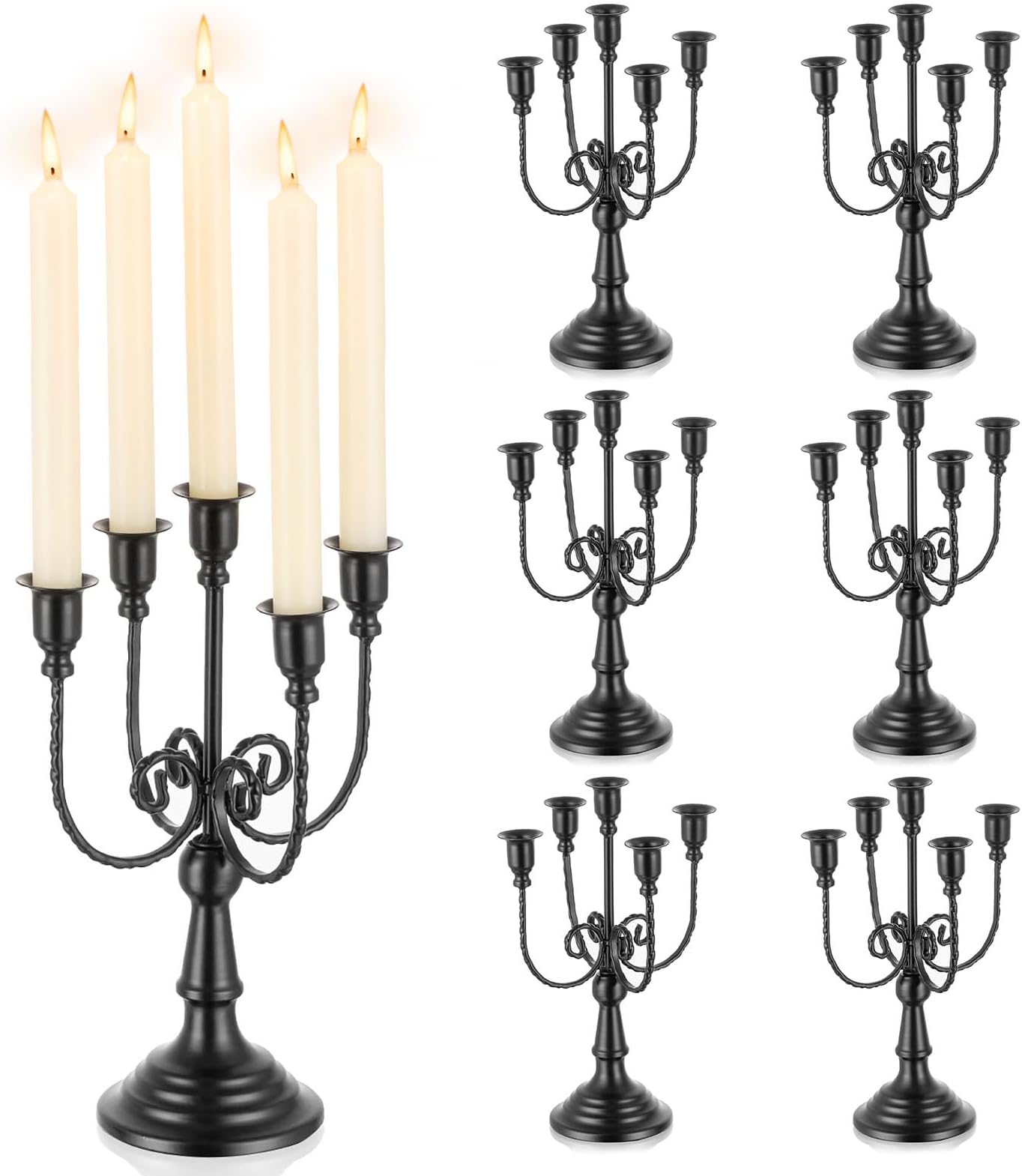 Amazon.com: Rtteri 6 Pcs Gold Candelabra Candlestick Holder Metal ...