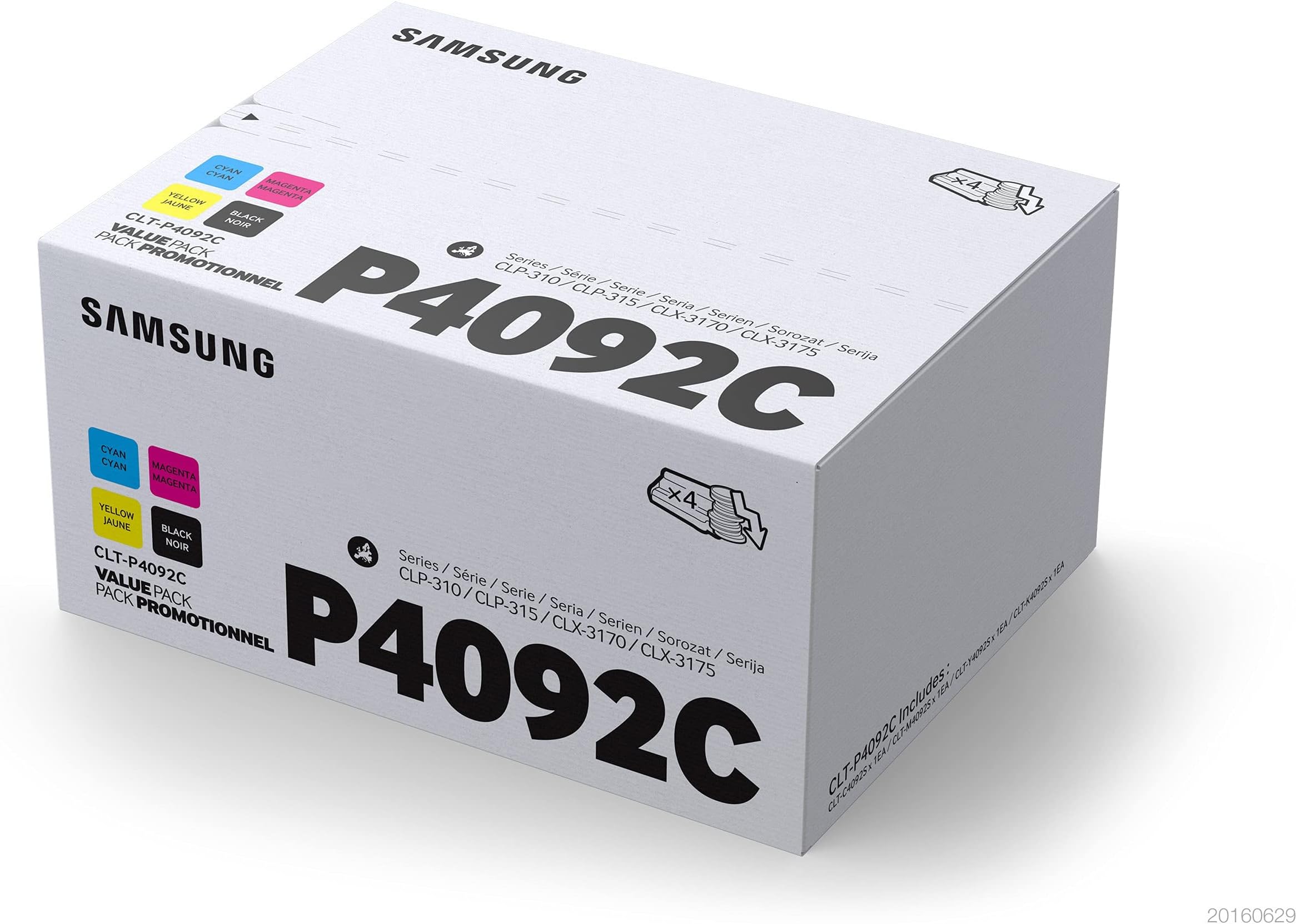 Pack de 4 cartouches de toner cyan, jaune, magenta, noir Samsung CLT ...