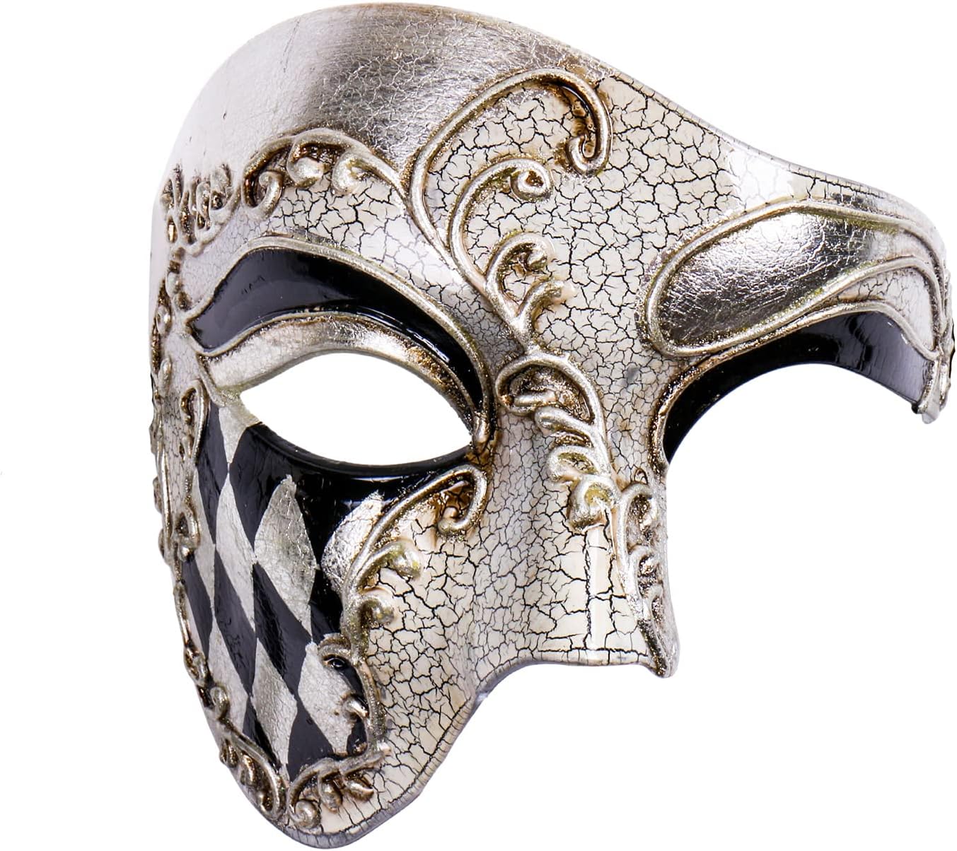 Amazon.com: ILOVEMASKS Black & Silver Venetian Mardi Gras Ball Prom ...