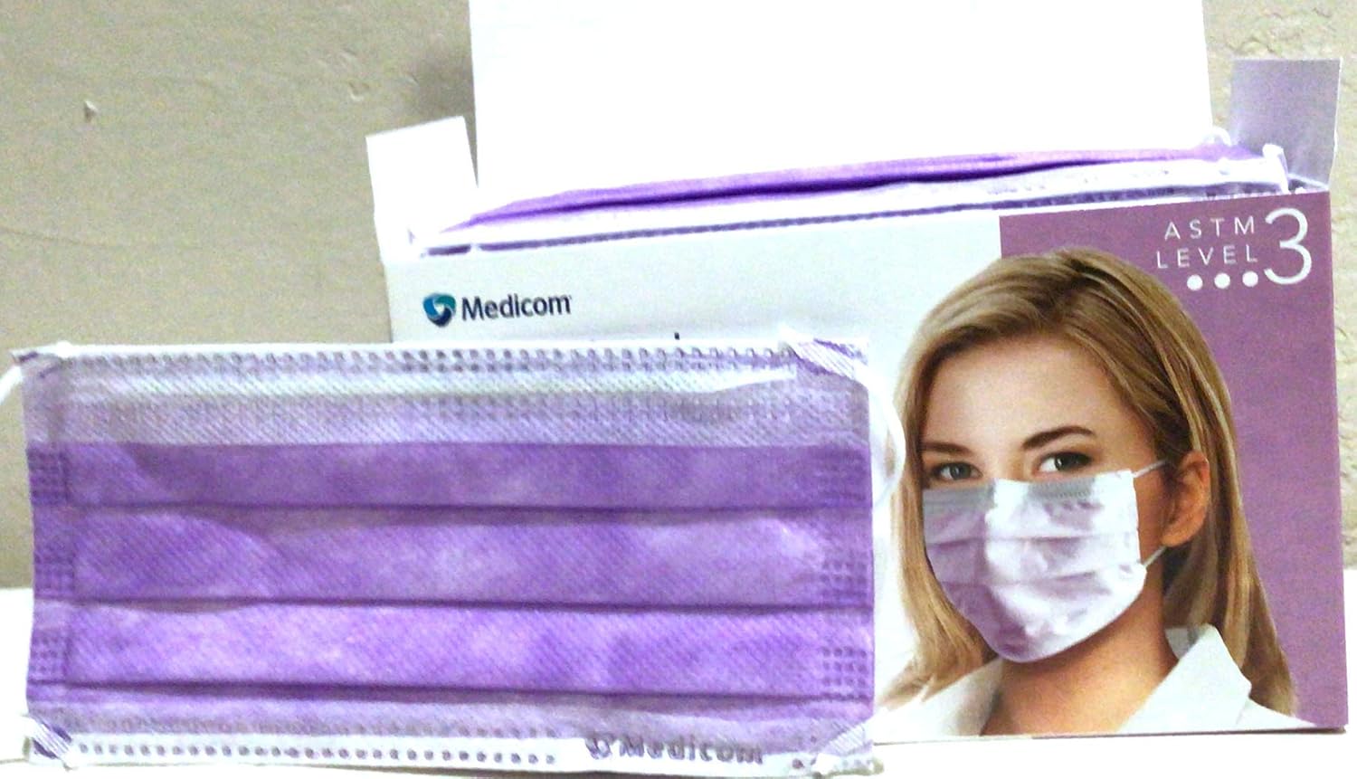 Medicom Premier Elite Lavender ASTM Level 3 Face Masks: Amazon.com ...