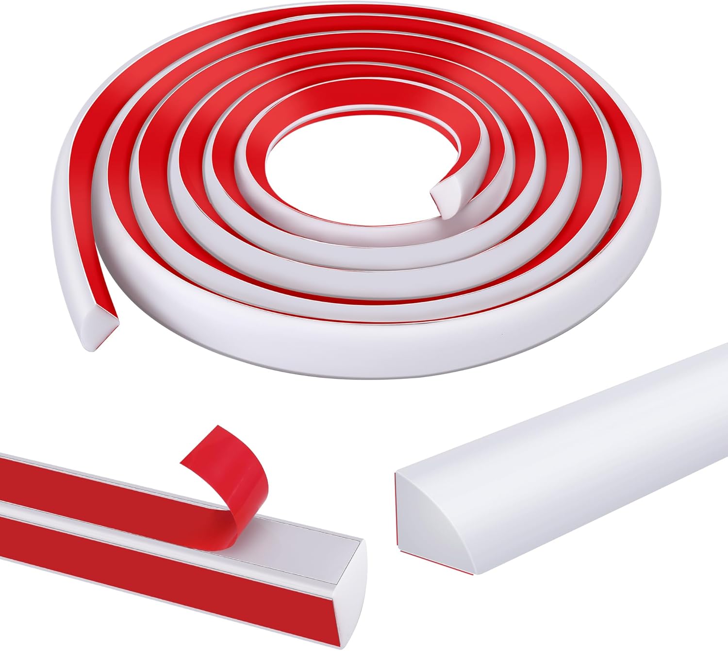 Amazon.com: moonoom 118 inch Flexible Quarter Round Molding, 1/2" Self ...