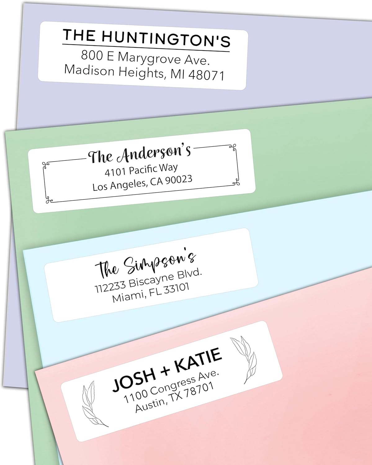 Personalized Return Address Labels - Custom Address Stickers on Sheets (50-500 Labels) (Black ...