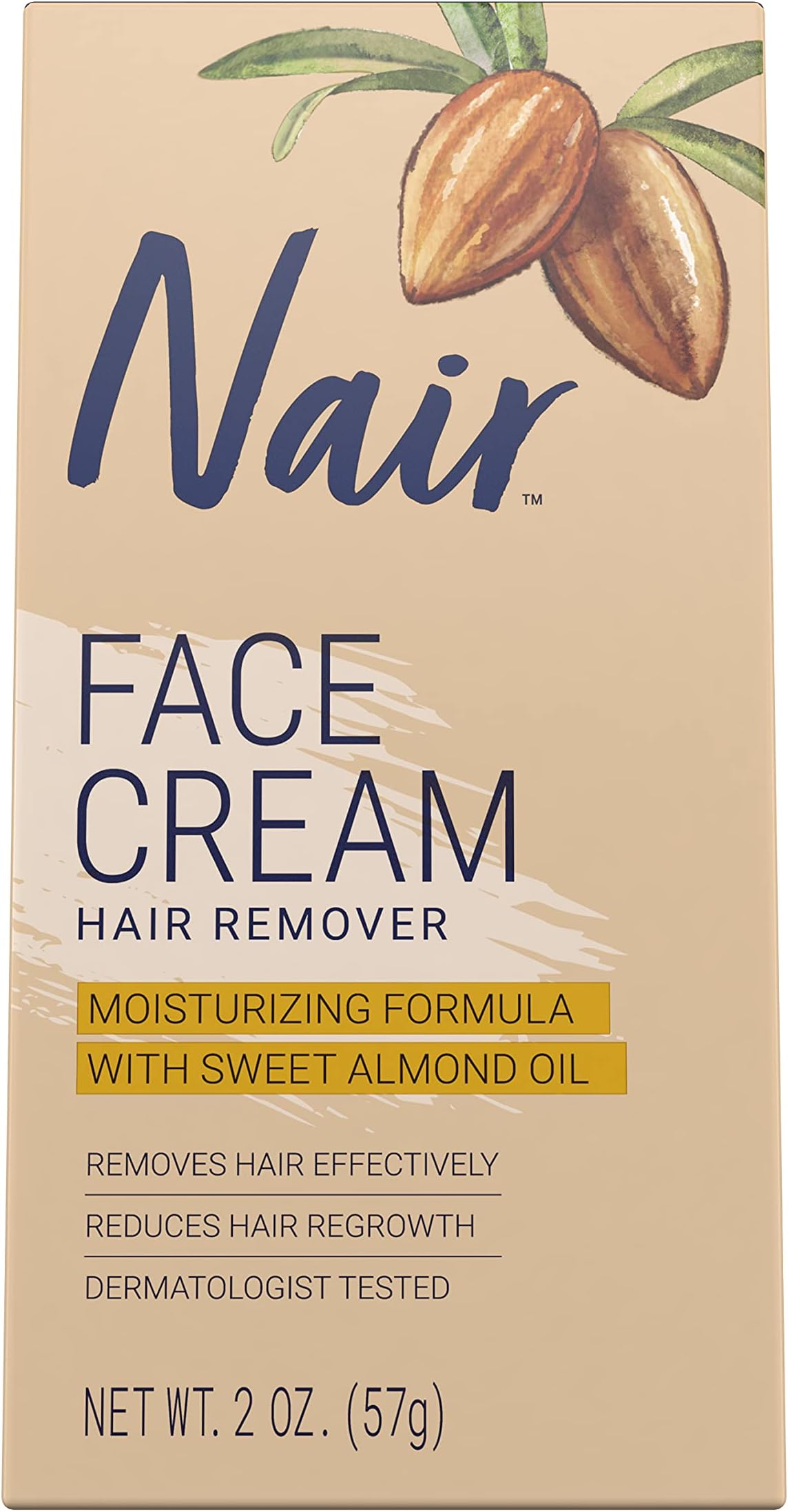 Amazon.com : Nair Hair Remover Moisturizing Face Cream, with Sweet ...